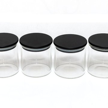 glass tube jars with black lid|glass jars with bamboo lid|glass jars ...